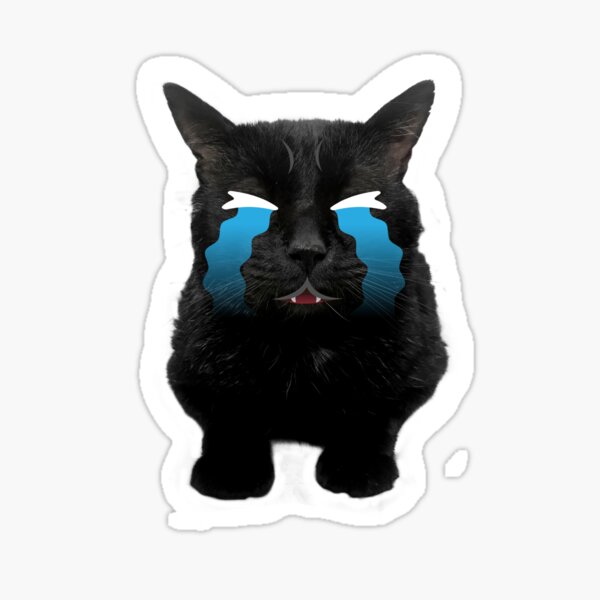 Pegatina «Gato llorando, lindo gato negro llorando Meme» de artifylove ...