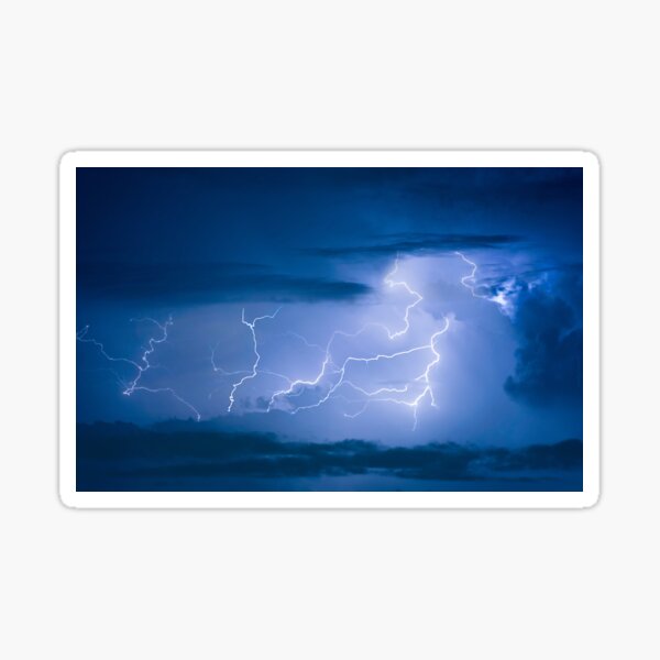 "Dark Sky With Lightning Strike" Sticker for Sale by Rittichai | Redbubble