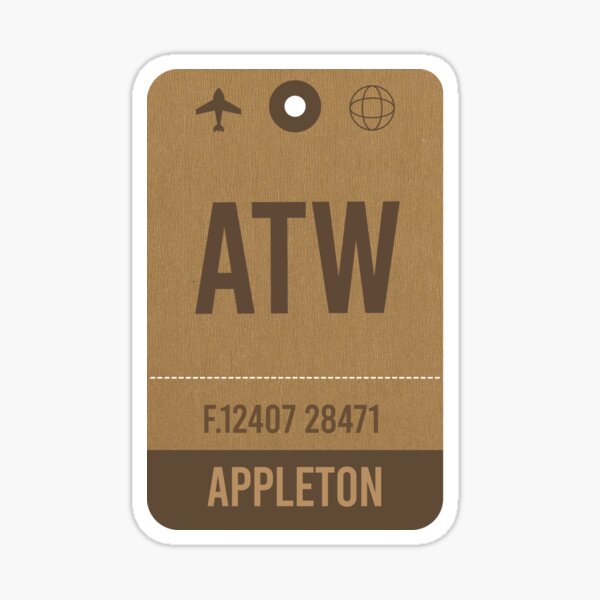 "Appleton, Airport Vintage Luggage Tag" Sticker by InspireShop | Redbubble