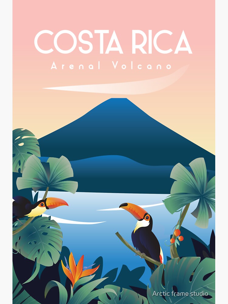 "Costa Rica travel poster" Sticker for Sale by Arctic frame studio ...