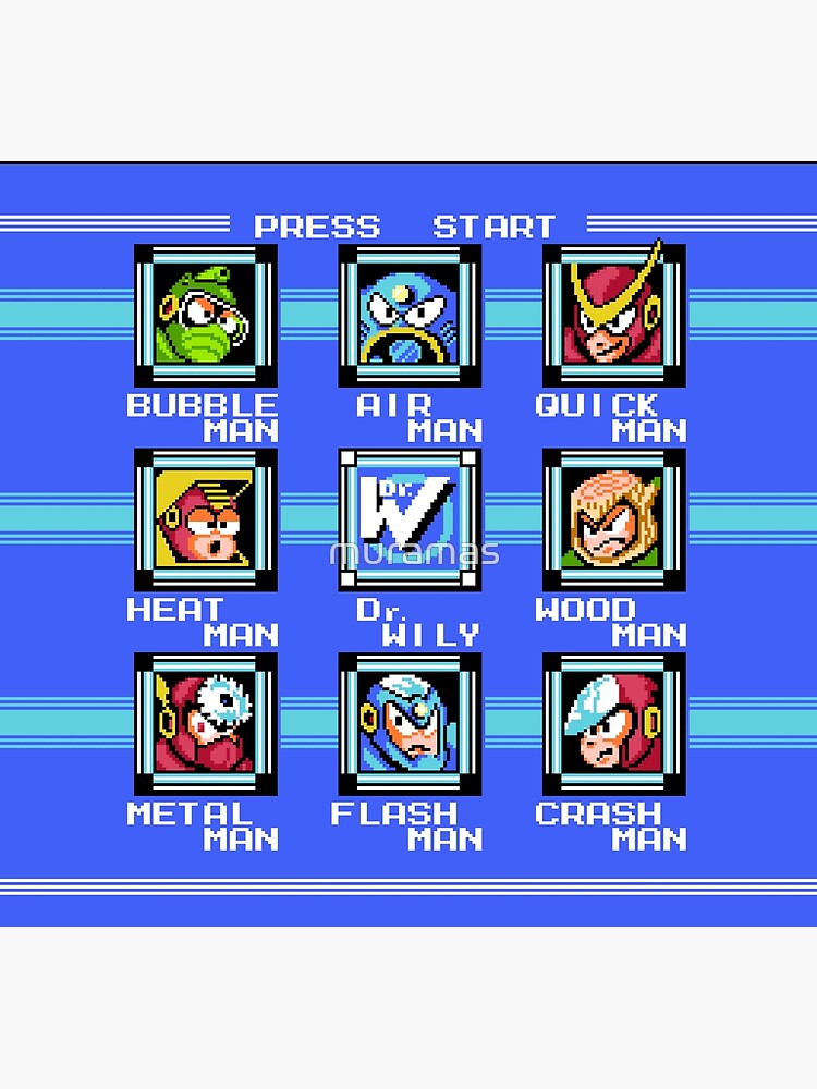 "Mega Man 2 - Stage Select" Metal Print for Sale by muramas | Redbubble