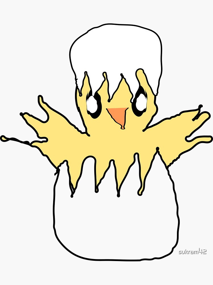 "Totally Poorly Drawn Chick" Sticker for Sale by sukram42 | Redbubble