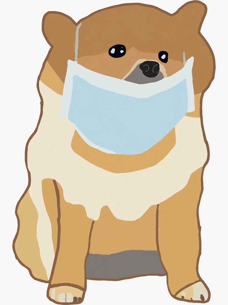 "cartoon Cute Puppy Dog wearing a Face Mask" Sticker for Sale by ...