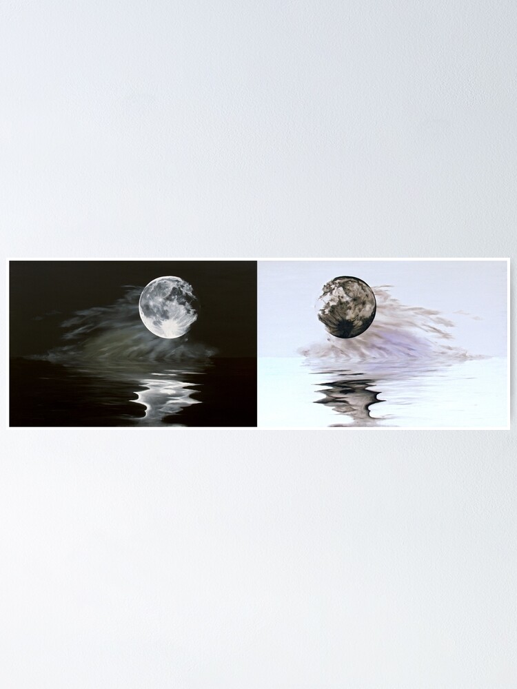 "The Full Moon Inverted Reflection - nature - waterscape (ED01)" Poster ...