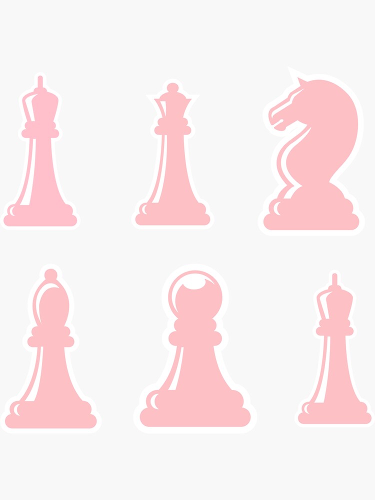 "pink chess pieces set" Sticker by lameyadeco | Redbubble