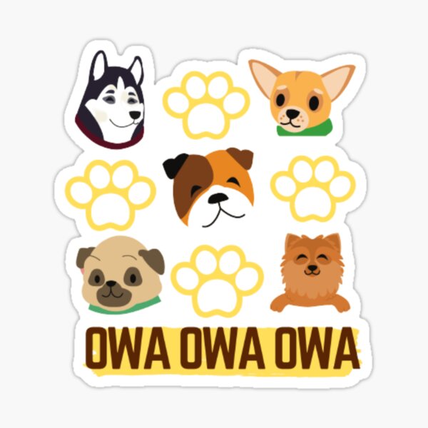 "Owa owa owa" Sticker by Topcolors | Redbubble
