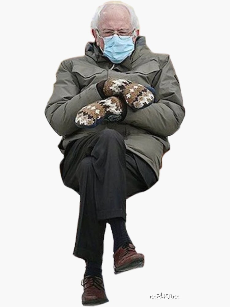 "Bernie Sanders Mittens Meme" Sticker for Sale by cc2491cc | Redbubble