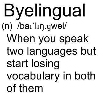 Sticker for Sale avec l'œuvre « Définition byelingual » de l'artiste ...