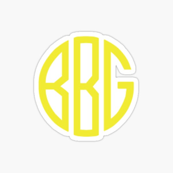 "Yellow BBG Monogram" Sticker by stargazzr | Redbubble