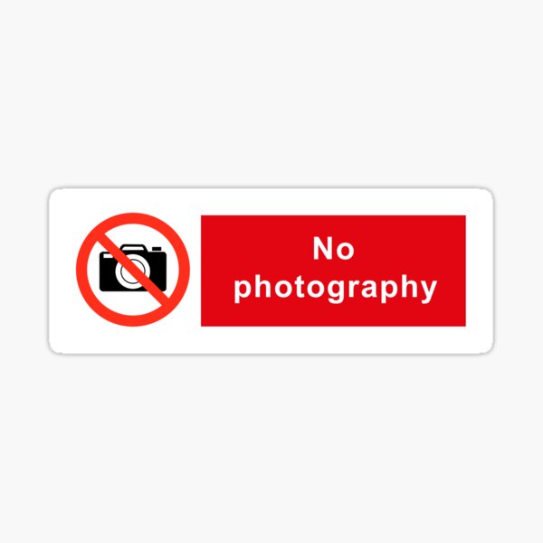 "No Photography" Sticker by rogue-design | Redbubble