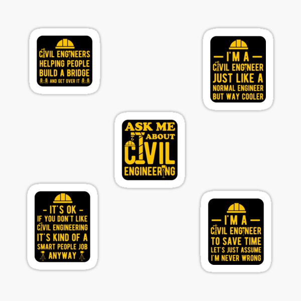 "Pack Civil Engineering" Sticker for Sale by artworkbyrihen | Redbubble