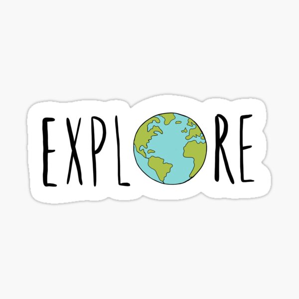 "Explore" Sticker by DanglyDesigns | Redbubble