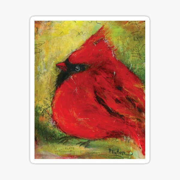 "Cardinal Fat Cardinal" Sticker for Sale by plintner | Redbubble