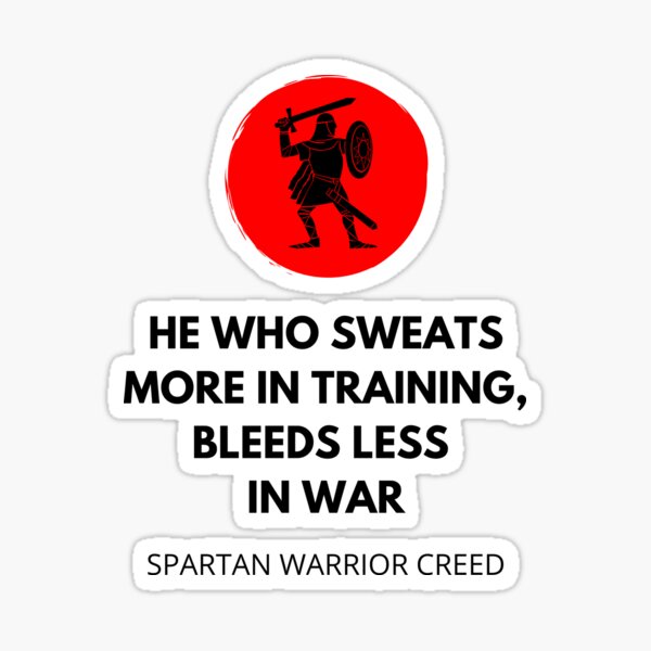 "Spartan Warrior Creed Motto" Sticker for Sale by EverydayStoic | Redbubble