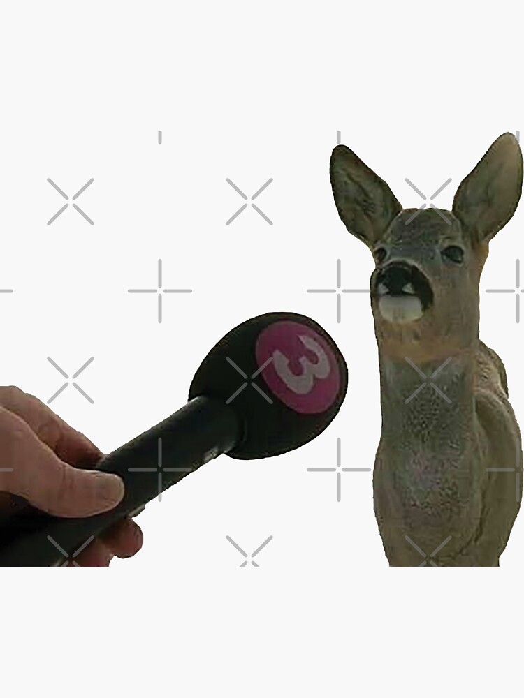 Pegatina «Ciervo siendo entrevistado Meme» de Altohombre | Redbubble