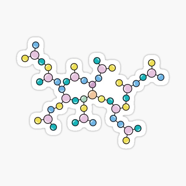 "Colorful molecules " Sticker by NormaHelia | Redbubble