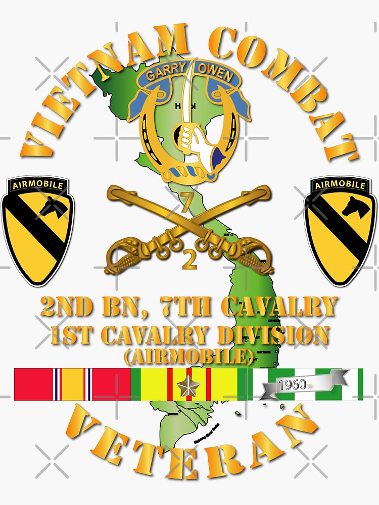 "Army - Vietnam Combat Cavalry Veteran w 2nd Bn 7th Cav DUI - 1st Cav Div" Sticker for Sale by ...