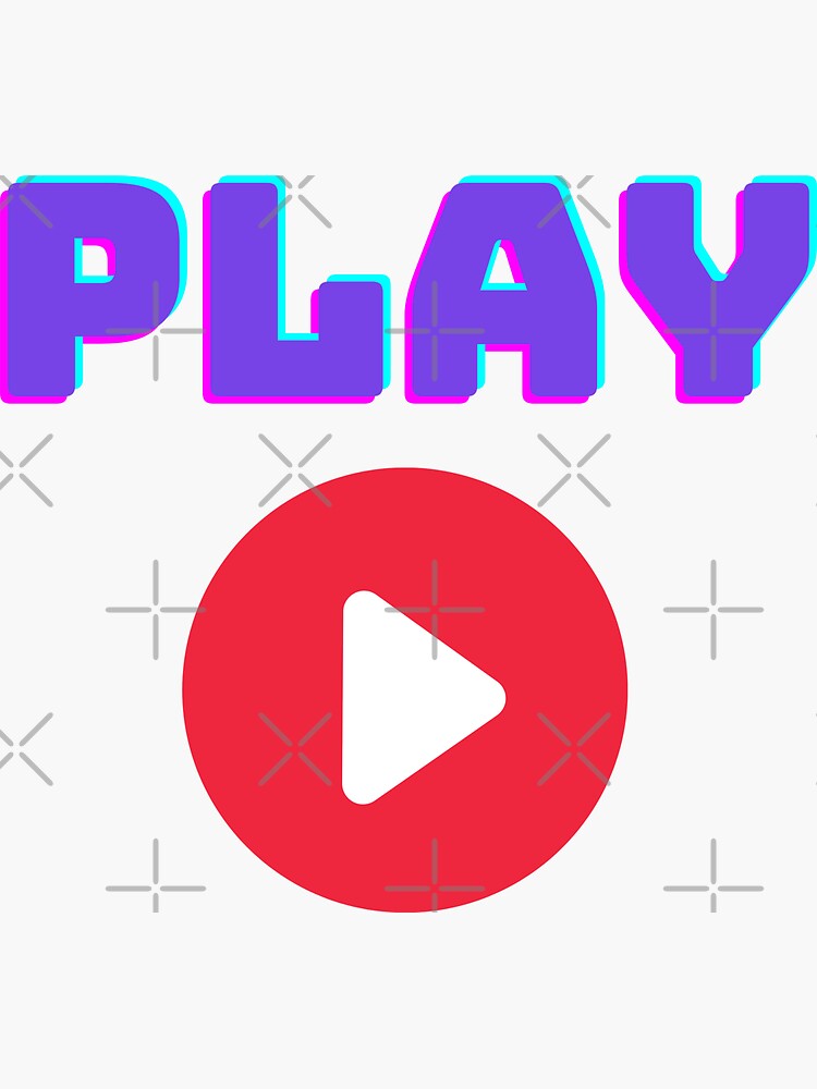 "PLAY button" Sticker by BubbleMerchON | Redbubble
