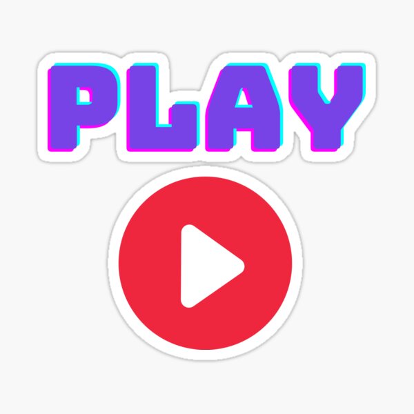 "PLAY button" Sticker by BubbleMerchON | Redbubble