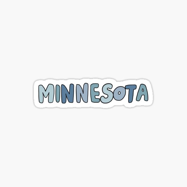 "Minnesota Block Letters Blue" Sticker for Sale by tconnellyart | Redbubble