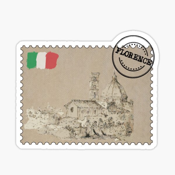 "Florence italy Postage Stamp" Sticker for Sale by Gina-Driada | Redbubble