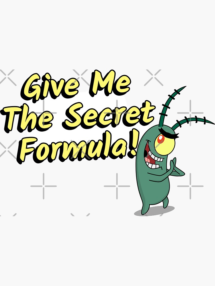 "Plankton - Give Me The Secret Formula!" Sticker for Sale by ...