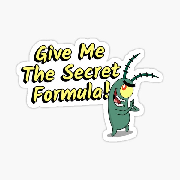 "Plankton - Give Me The Secret Formula!" Sticker for Sale by ...