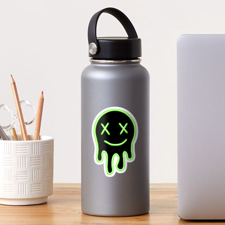 "Neon Smiley Face" Sticker for Sale by Pity4602 | Redbubble