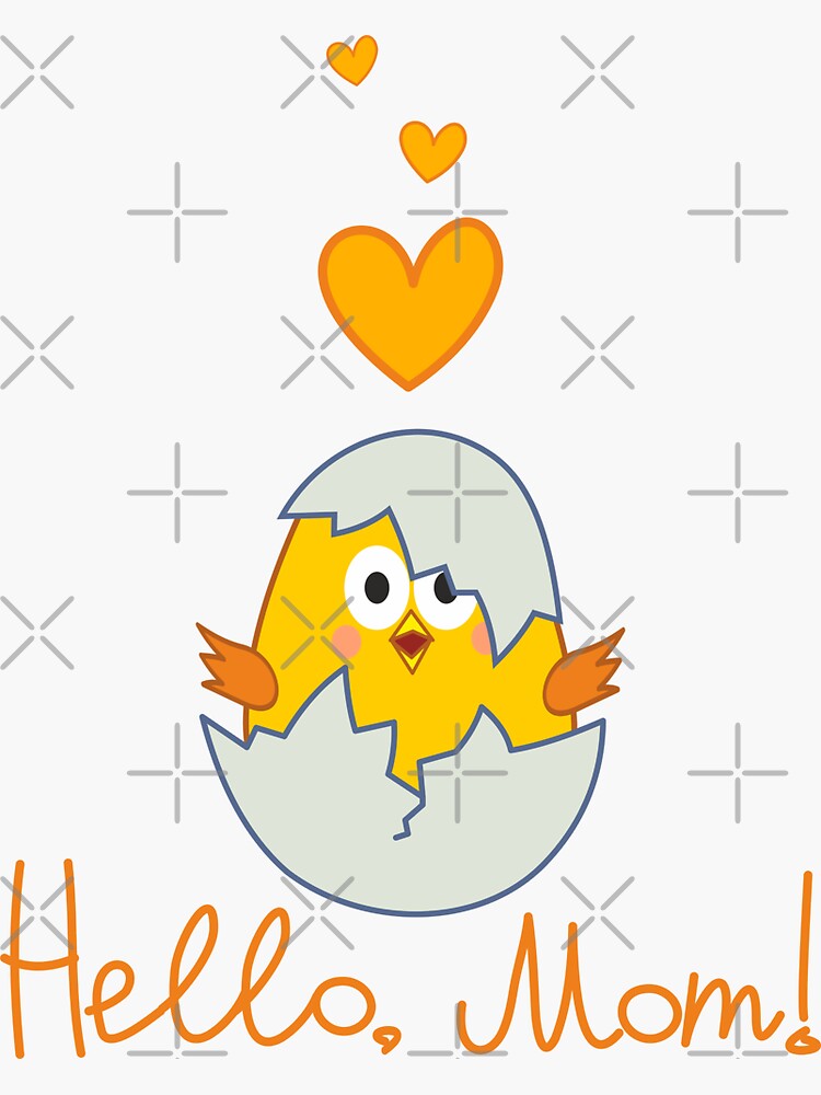 "Newborn baby chick. Hello, Mom!" Sticker for Sale by Kabira77 | Redbubble