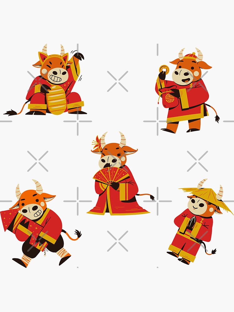 "Happy ox 2" Sticker for Sale by kawaiichan-desu | Redbubble