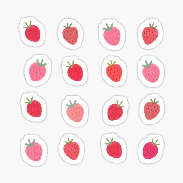 "Cute Little Strawberry" Sticker for Sale by Sliceoflifeart | Redbubble