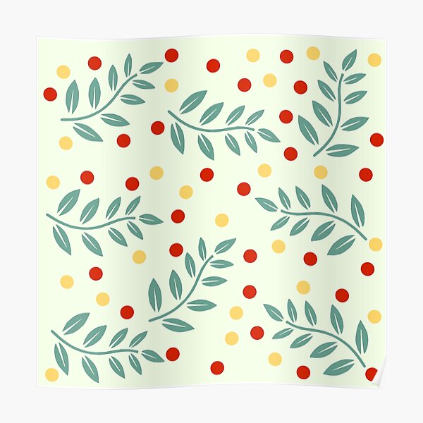 "Cute leaf pattern design with cute colors" Poster for Sale by ...