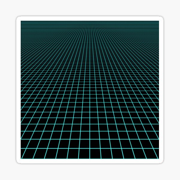"neon grid synthwave perspective grid" Sticker by frauenbrauen | Redbubble