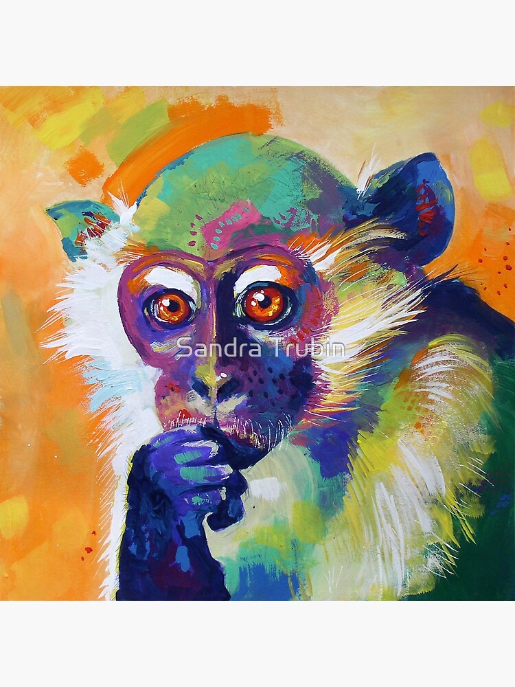 "Thinking Monkey" Art Print by TooMuchColor | Redbubble