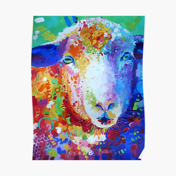 Sheep Poster For Sale By Toomuchcolor Redbubble