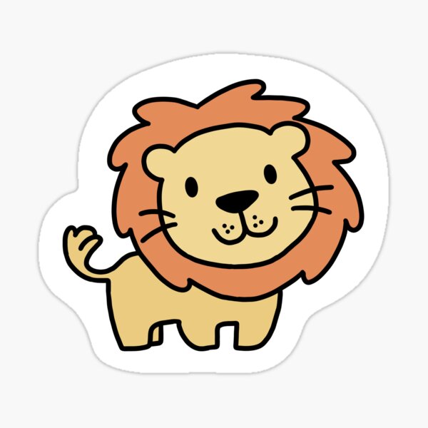 "Cute lion cartoon" Sticker for Sale by ZiZiZo | Redbubble