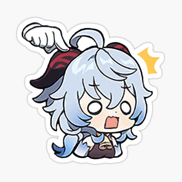 "Ganyu | Genshin Impact Sticker "Poke" "Spooked"" Sticker for Sale by ...