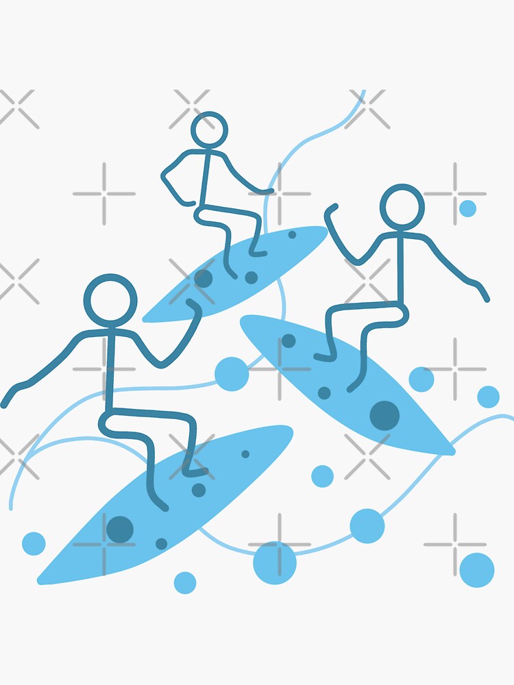 "Stickman / Surfing " Sticker for Sale by LotusCreations | Redbubble