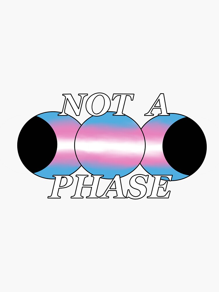 "Not A Phase (Trans moon phases)" Sticker for Sale by Dillan-Erin-Art ...