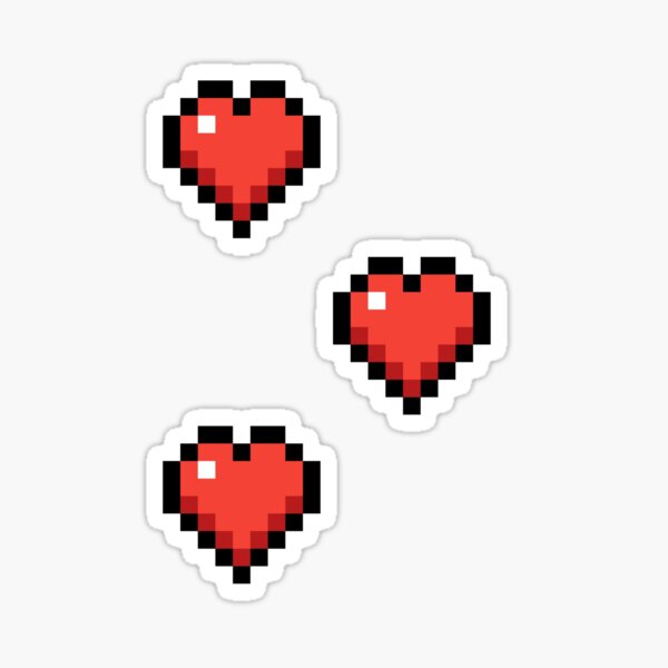 "Minecraft Heart Sticker Pack" Sticker for Sale by isahehehehe | Redbubble