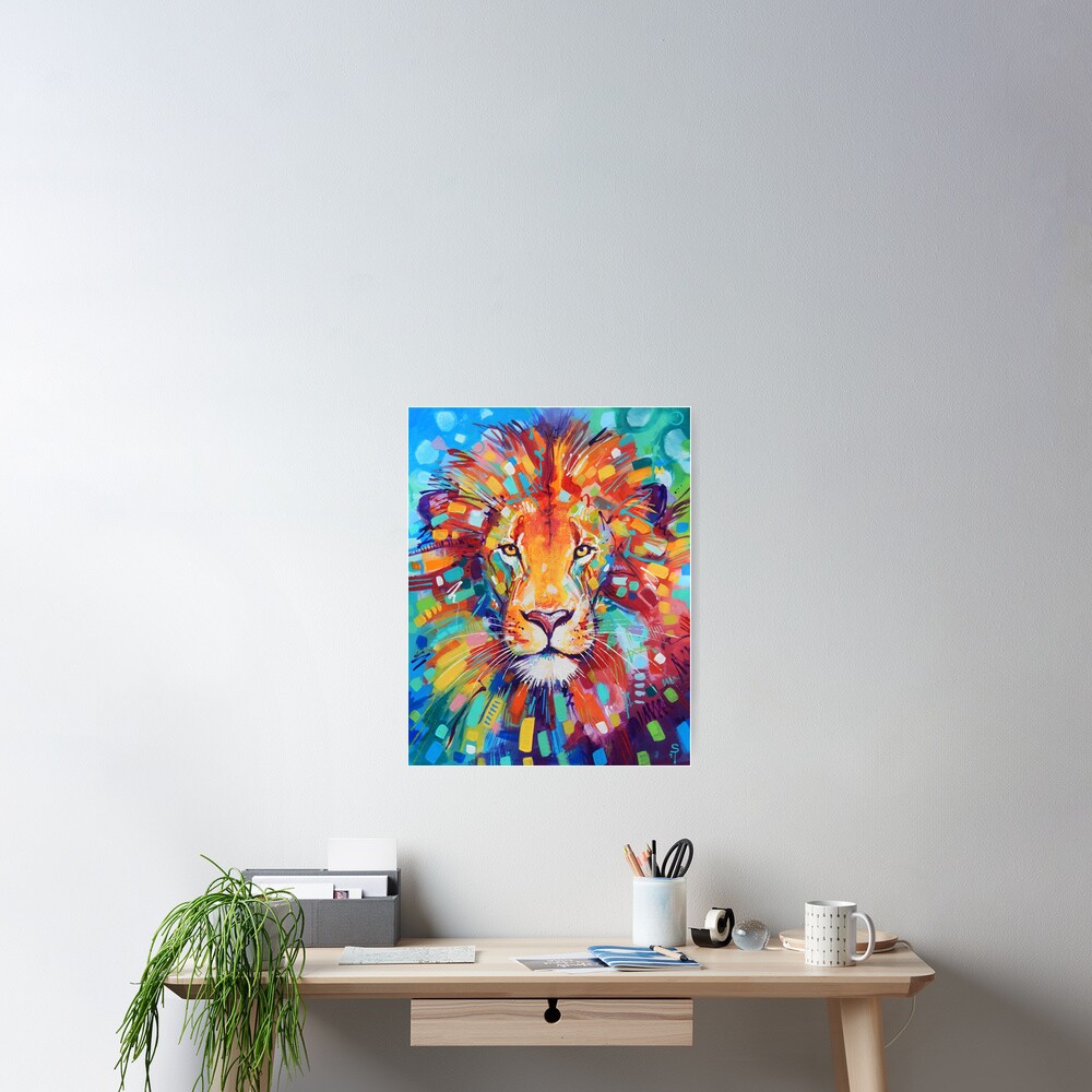 "Abstract Lion" Poster for Sale by TooMuchColor | Redbubble
