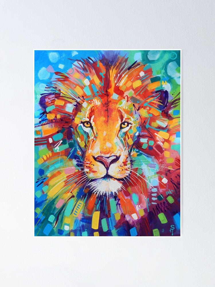 "Abstract Lion" Poster for Sale by TooMuchColor | Redbubble