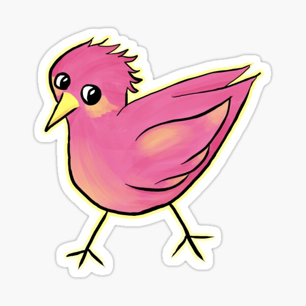 "Pink Bird" Sticker by OccasionalBirb | Redbubble
