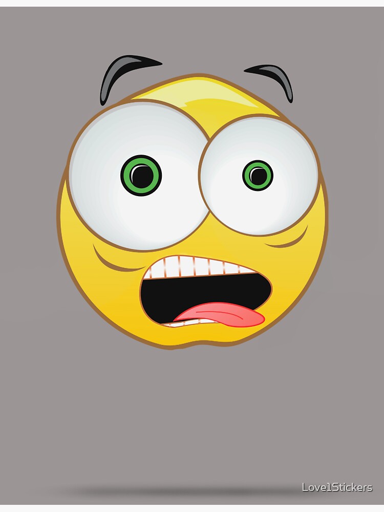 "emoji-emoticons-shocked-funny" Sticker for Sale by Love1Stickers ...