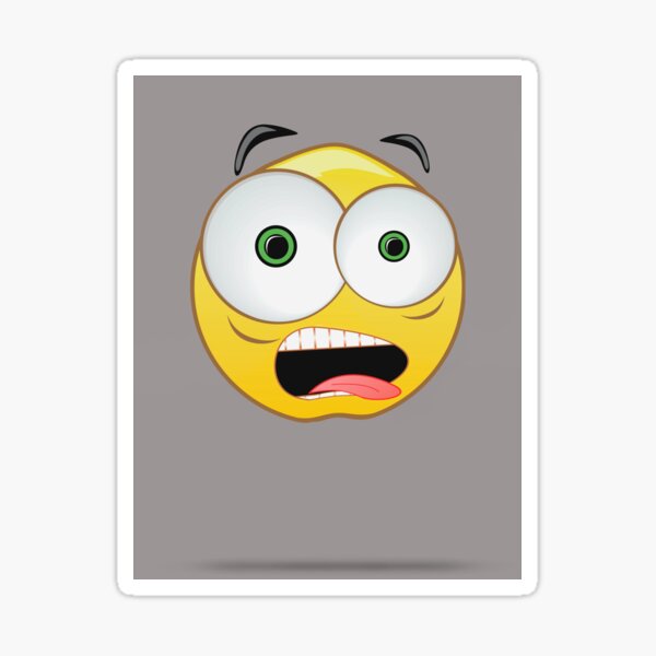 "emoji-emoticons-shocked-funny" Sticker for Sale by Love1Stickers ...