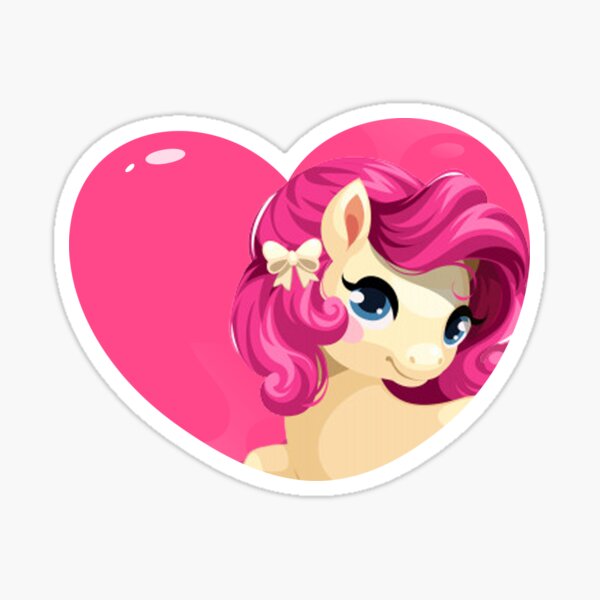 "Baby Unicorn with Blue eyes and a pink heart" Sticker for Sale by ...