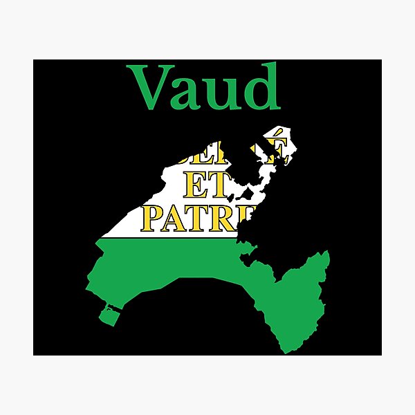 Impression photo « Drapeau de la carte du canton de Vaud, Suisse », par ...