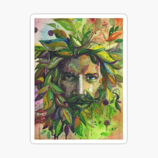 "Greenman Watercolor " Sticker for Sale by justteejay | Redbubble