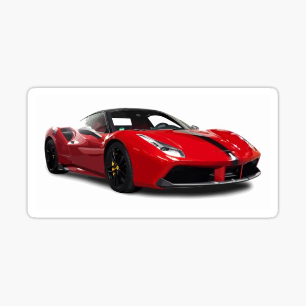 "Ferrari 488 GTB Sports Car Red" Sticker by Andrioo | Redbubble