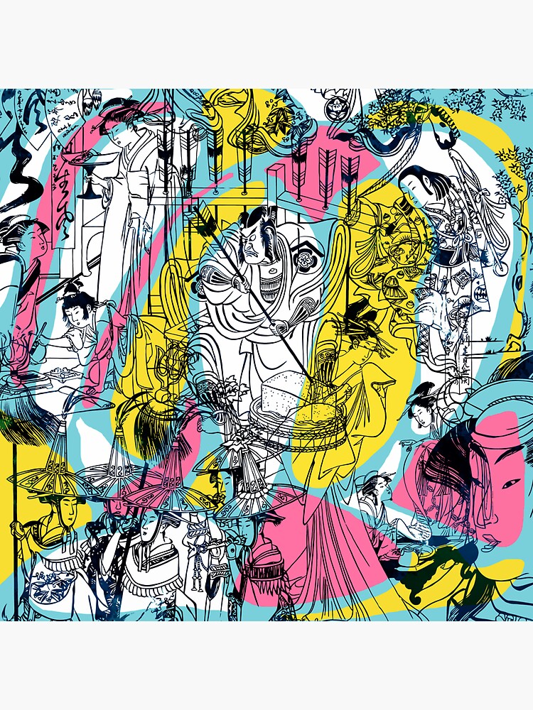 "Genji Monogatari" Sticker by Santurino | Redbubble